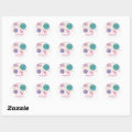 Girly Outer Space Watercolor Planet 1st Birthday Classic Round Sticker ...