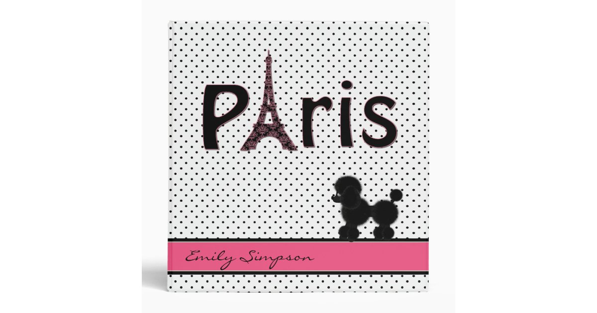 Girly Paris Theme Custom Binder | Zazzle