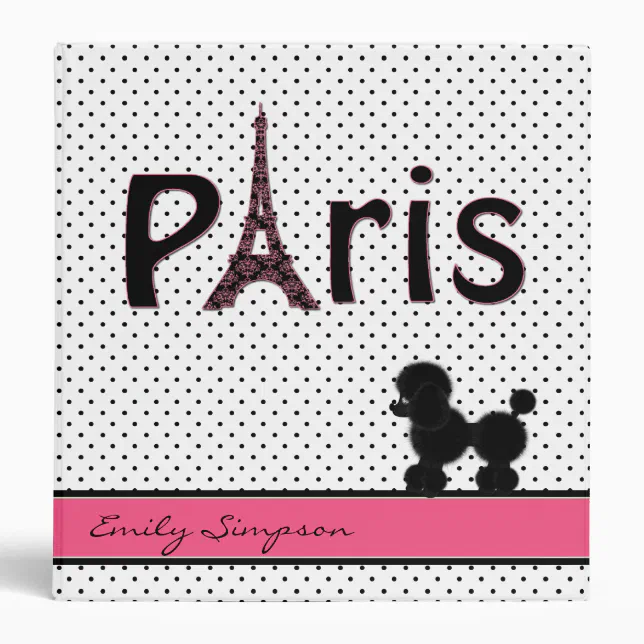 Girly Paris Theme Custom Binder | Zazzle