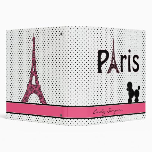 Girly Paris Theme Custom Binder | Zazzle