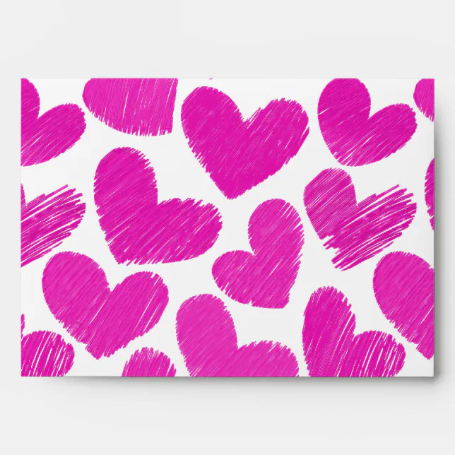 Girly pastel pink love hearts pattern envelope | Zazzle