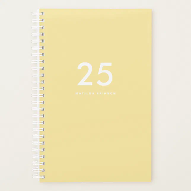 Girly Pastel Yellow Name School Planner | Zazzle