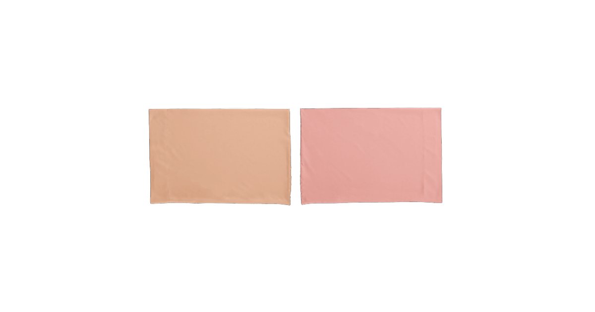 Girly Peach Orange Minimalist Reversible Pillow Case | Zazzle