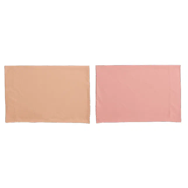 Girly Peach Orange Minimalist Reversible Pillow Case | Zazzle