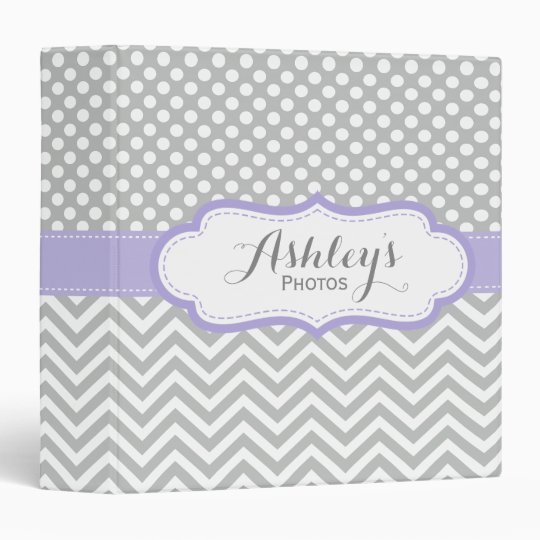 Girly Personalized Purple Gray Photo Binder | Zazzle.com