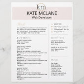 GIRLY Pink Aesthetic Professional Resume Template Letterhead | Zazzle