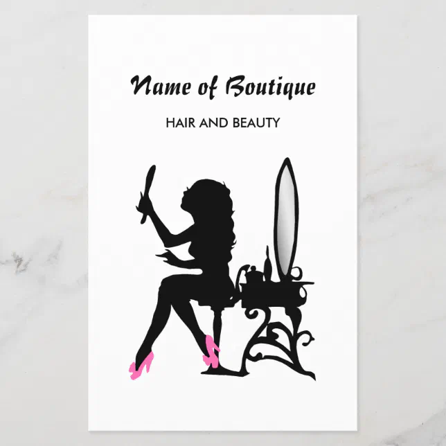 Girly Pink and Black Beauty Boutique Special Event Flyer | Zazzle