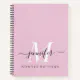 Girly Pink Black Chic Personalized Monogram Name Notebook | Zazzle