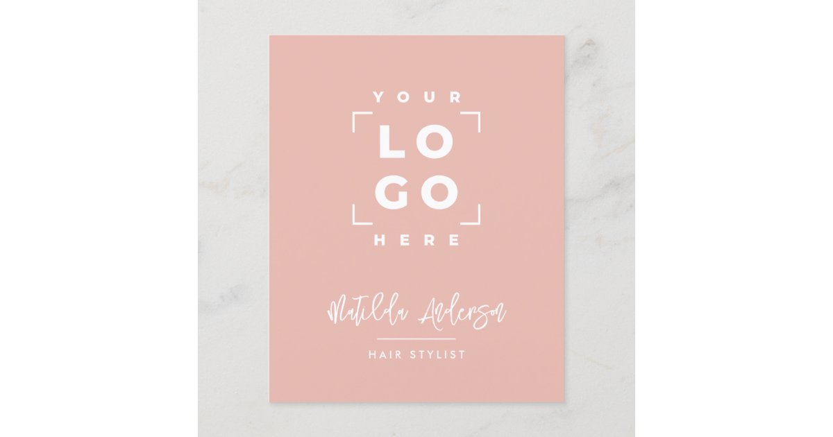 Girly pink elegant modern girly price QR code Flyer | Zazzle