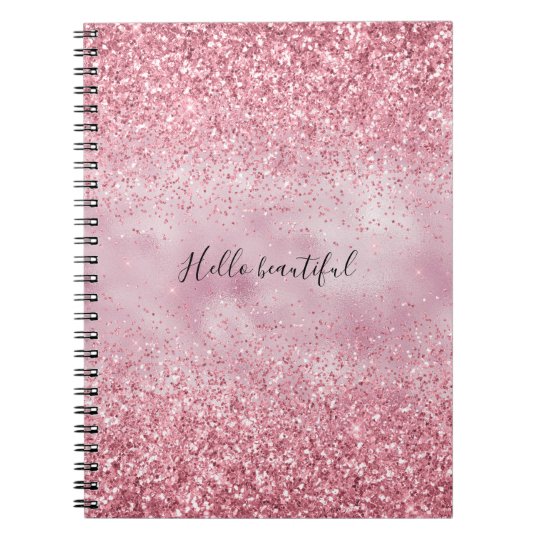 Girly Pink Glam Glitter sparkle Notebook | Zazzle.com