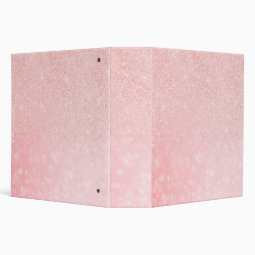 Girly pink glitter luxury design 3 ring binder | Zazzle