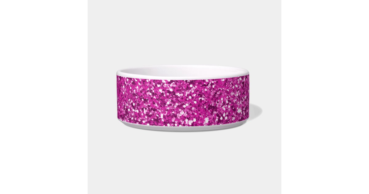 Girly Pink Glitter Ombre Sparkle Bowl | Zazzle