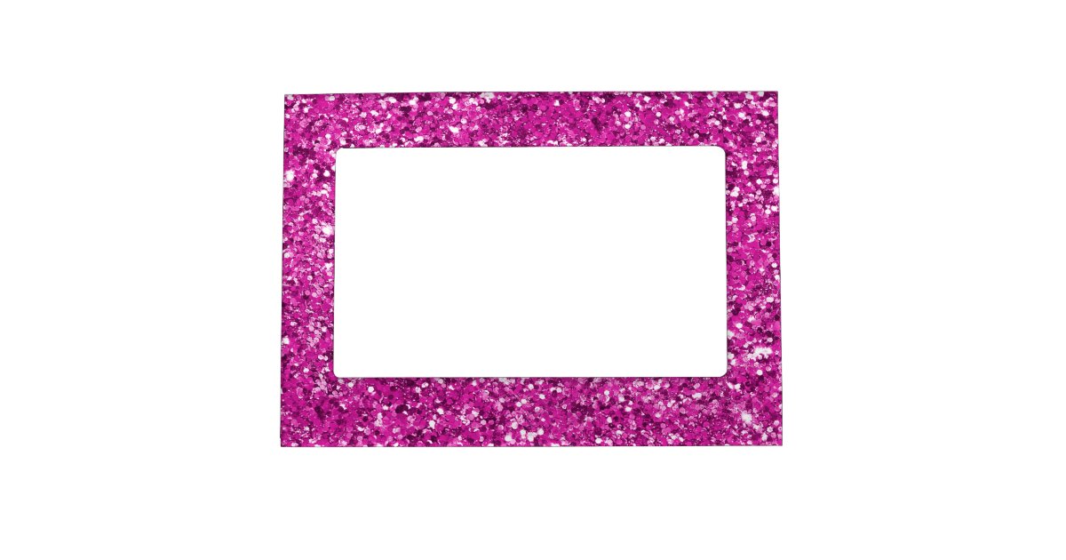 Girly Pink Glitter Ombre Sparkle Magnetic Frame | Zazzle