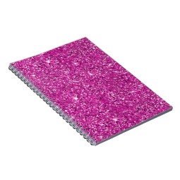 Girly Pink Glitter Ombre Sparkle Notebook | Zazzle
