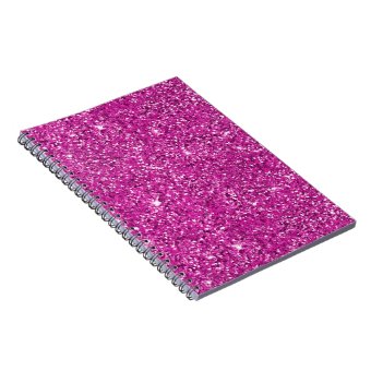Girly Pink Glitter Ombre Sparkle Notebook | Zazzle