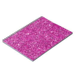 Girly Pink Glitter Ombre Sparkle Notebook | Zazzle