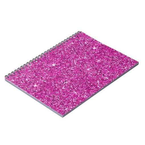 Girly Pink Glitter Ombre Sparkle Notebook | Zazzle