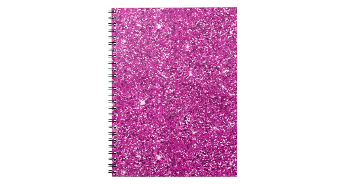 Girly Pink Glitter Ombre Sparkle Notebook | Zazzle