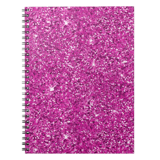 Girly Pink Glitter Ombre Sparkle Notebook | Zazzle