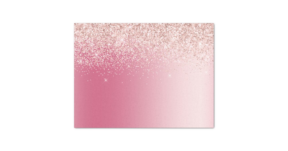 Girly Pink Glitter Ombre Tissue Paper | Zazzle