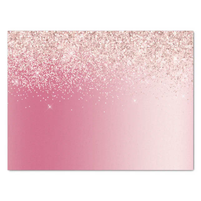 Girly Pink Glitter Ombre Tissue Paper | Zazzle