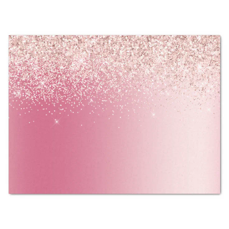 Girly Pink Glitter Ombre Tissue Paper | Zazzle