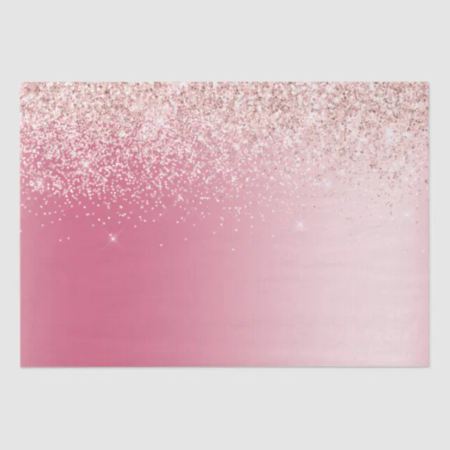 Girly Pink Glitter Ombre Tissue Paper | Zazzle