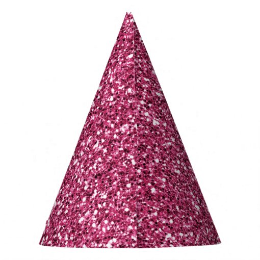Girly Pink Glitter Party Hat | Zazzle