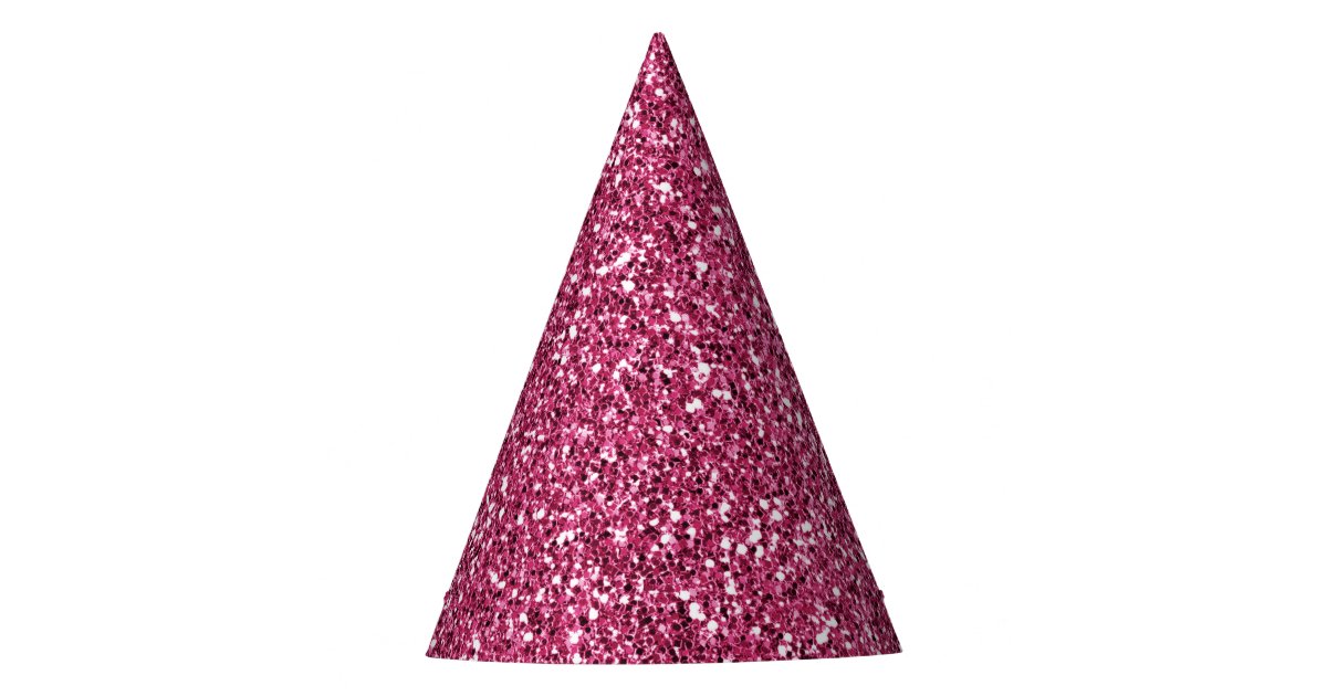 Girly Pink Glitter Party Hat | Zazzle