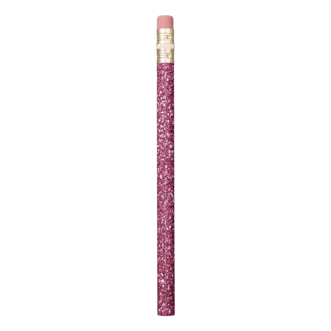 Girly Pink Glitter Pencil | Zazzle