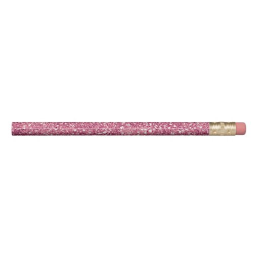 Girly Pink Glitter Sparkle Glitz Pencil | Zazzle