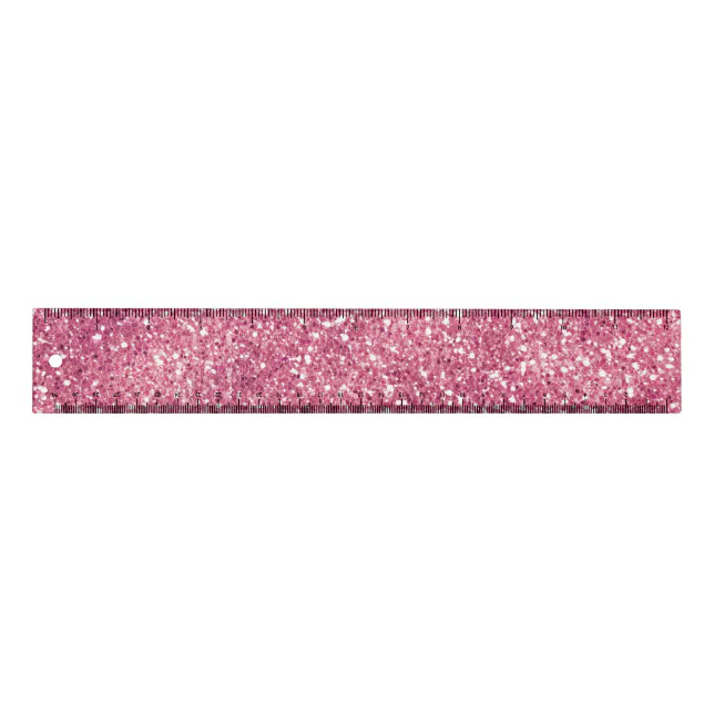 Girly Pink Glitter Sparkle Glitz Ruler | Zazzle