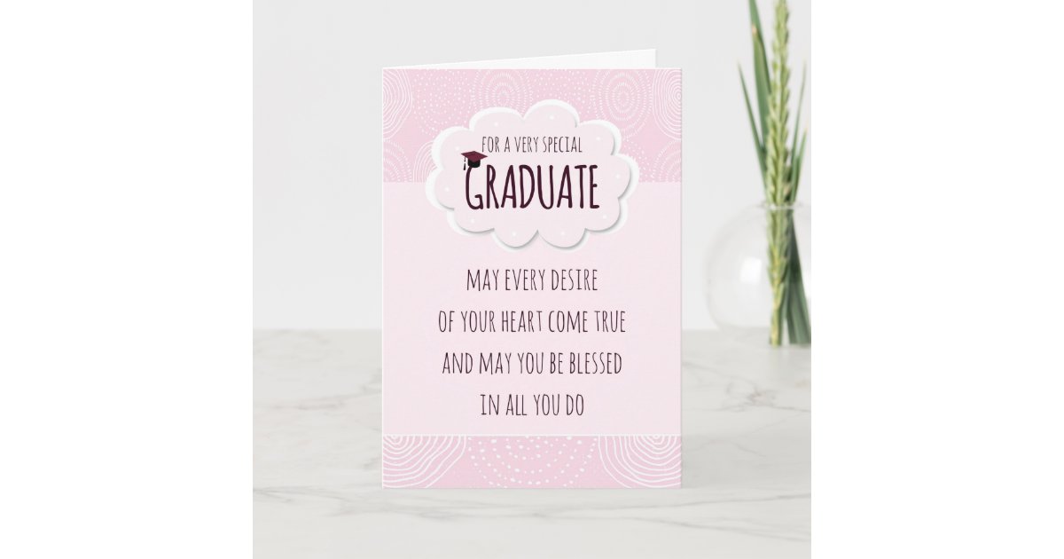 Girly Pink Grad Graduation Congratulations Card | Zazzle
