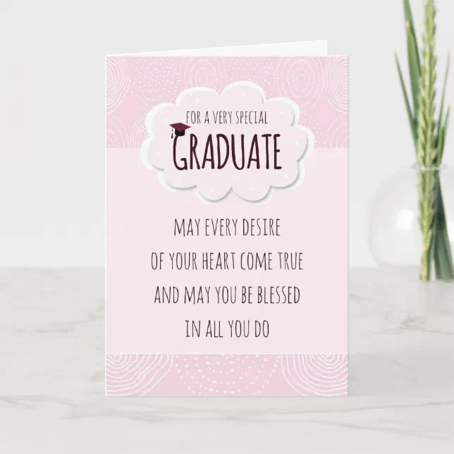 Girly Pink Grad Graduation Congratulations Card | Zazzle