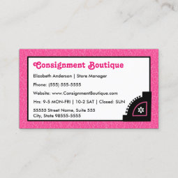 Girly Pink Leopard Clothing Consignment Boutique Business Card | Zazzle