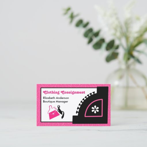 Girly Pink Leopard Clothing Consignment Boutique Business Card | Zazzle