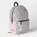 Girly Pink Leopard Print Personalized Printed Backpack | Zazzle