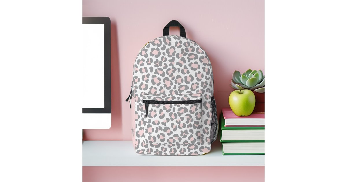 Girly Pink Leopard Print Personalized Printed Backpack | Zazzle
