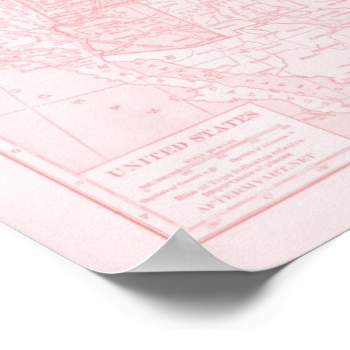 Girly Pink Map of the United States of America Poster | Zazzle