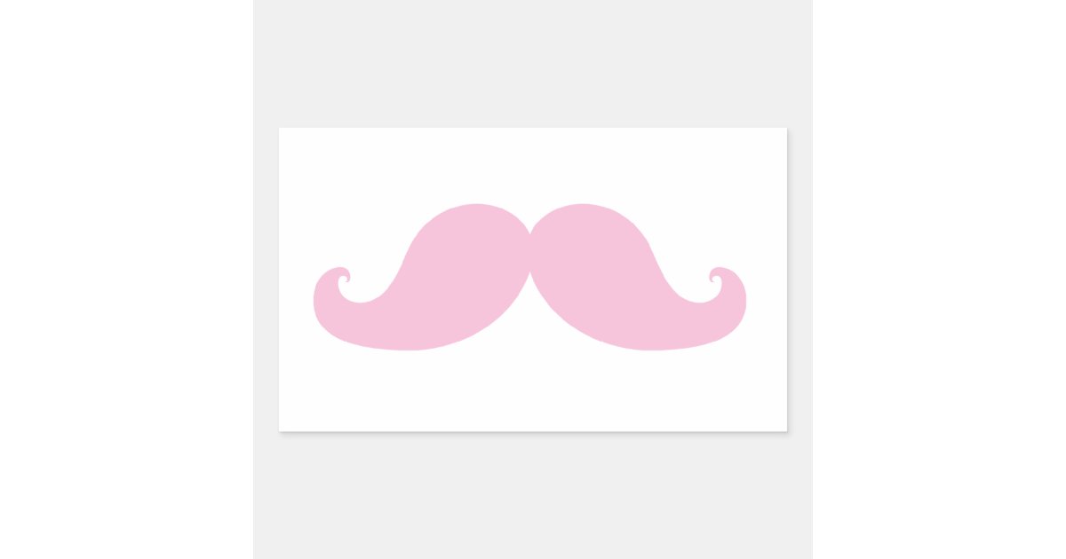 Girly Pink Mustache Rectangular Sticker | Zazzle