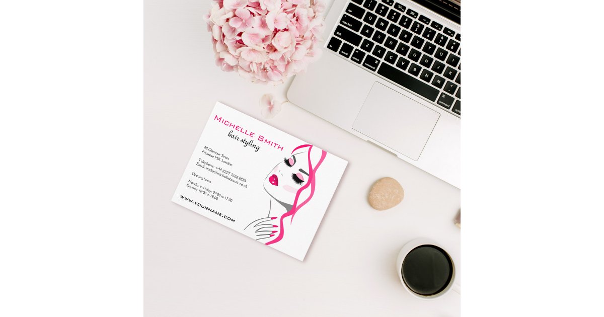 Girly Pink Nail Salon Hair Stylist Makeup Artist Postcard | Zazzle