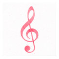 Girly Pink Watercolor Paint Music Note Treble Clef Poster | Zazzle