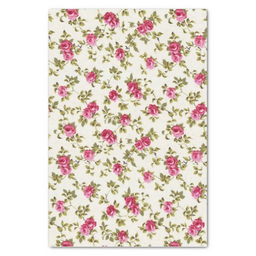Girly Pretty Pink Floral Print Pattern Tissue Paper | Zazzle