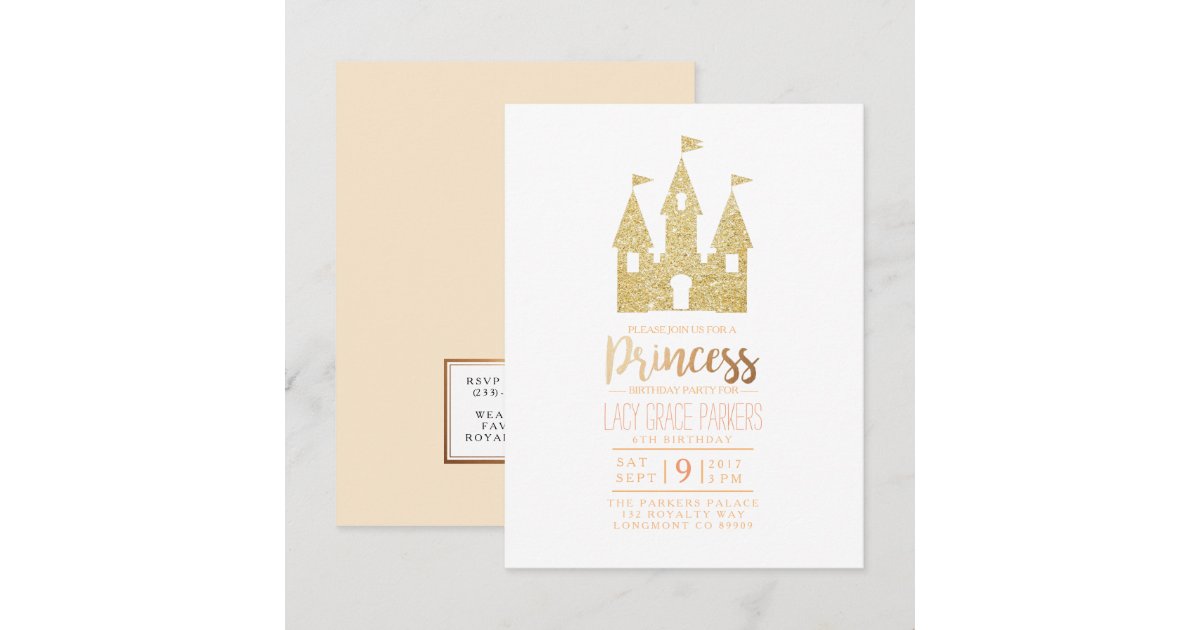 Girly Princess Birthday | Themed Party Invitation | Zazzle