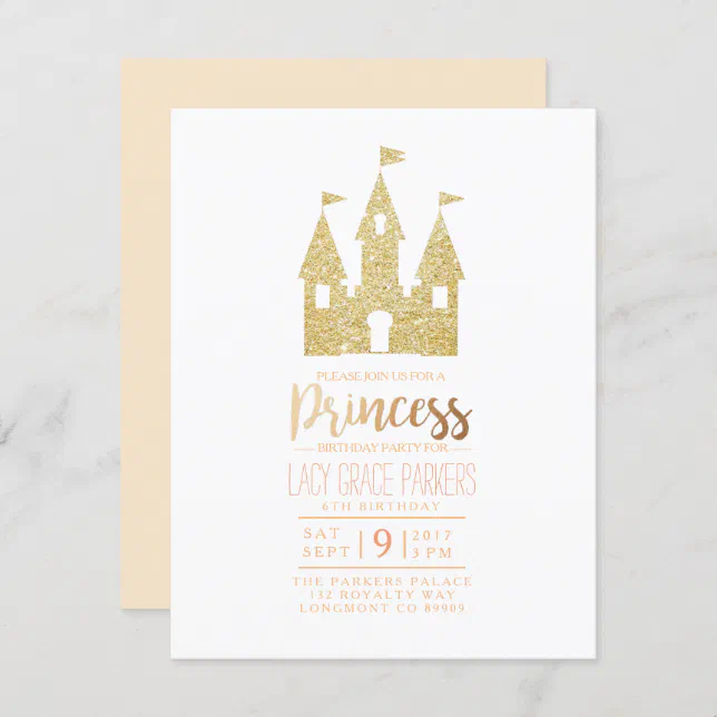 Girly Princess Birthday | Themed Party Invitation | Zazzle