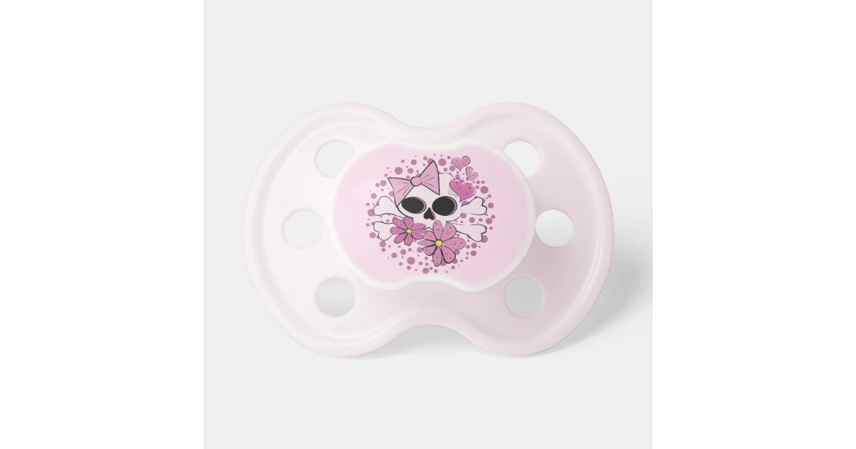 Girly Punk Skull Pacifier | Zazzle