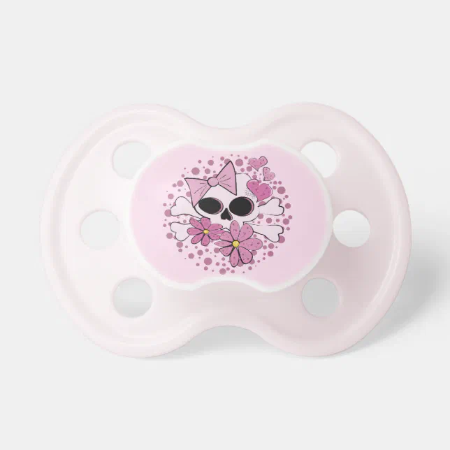 Girly Punk Skull Pacifier | Zazzle