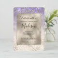 Girly Purple Gold Ombre Leopard Print Invitation | Zazzle