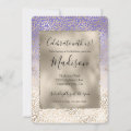 Girly Purple Gold Ombre Leopard Print Invitation | Zazzle