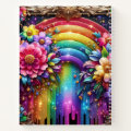 Girly Rainbow Floral Flower Monogram Notebook | Zazzle